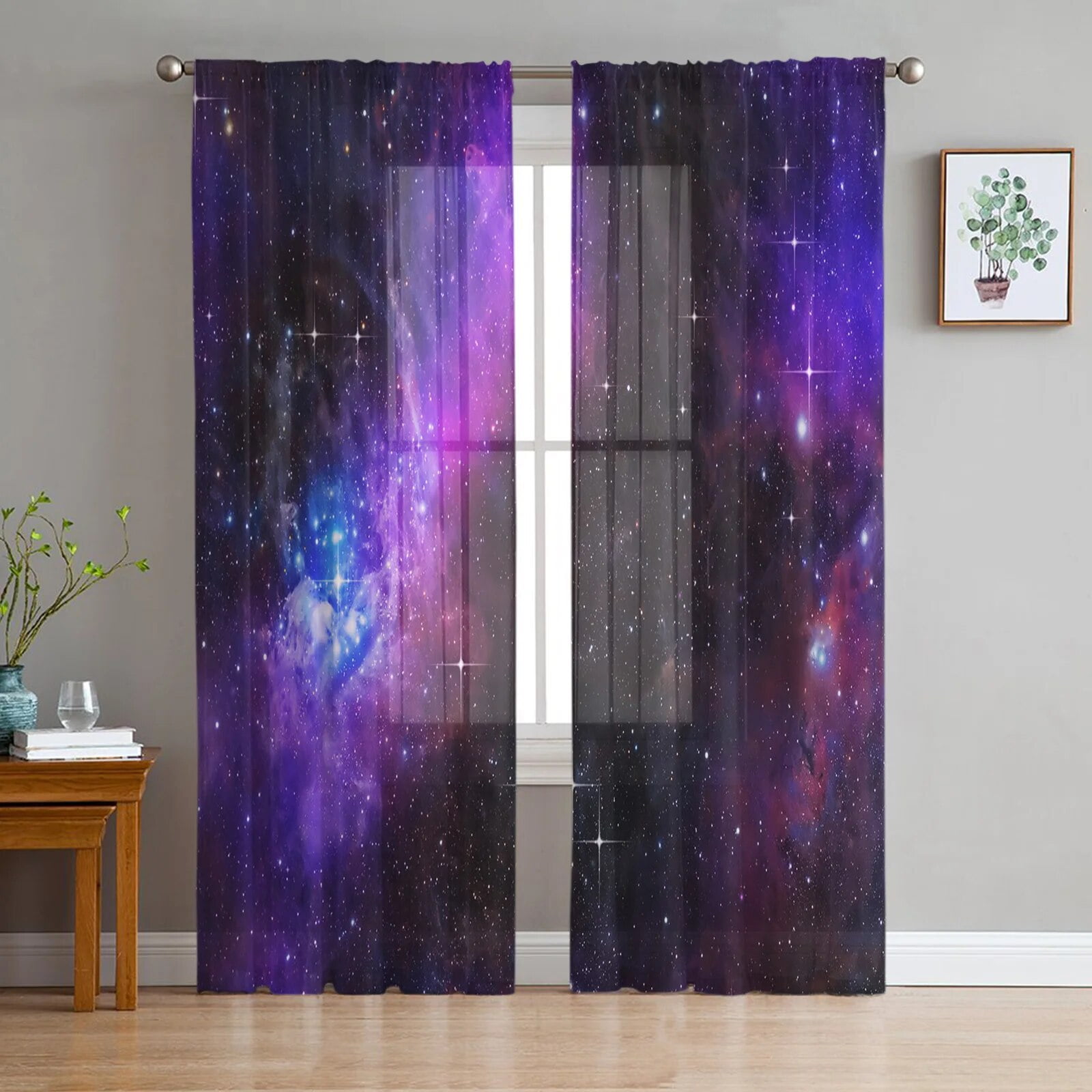 Constellation Astronomy Zodiac Twelve Stars Tulle Curtains Living Room ...