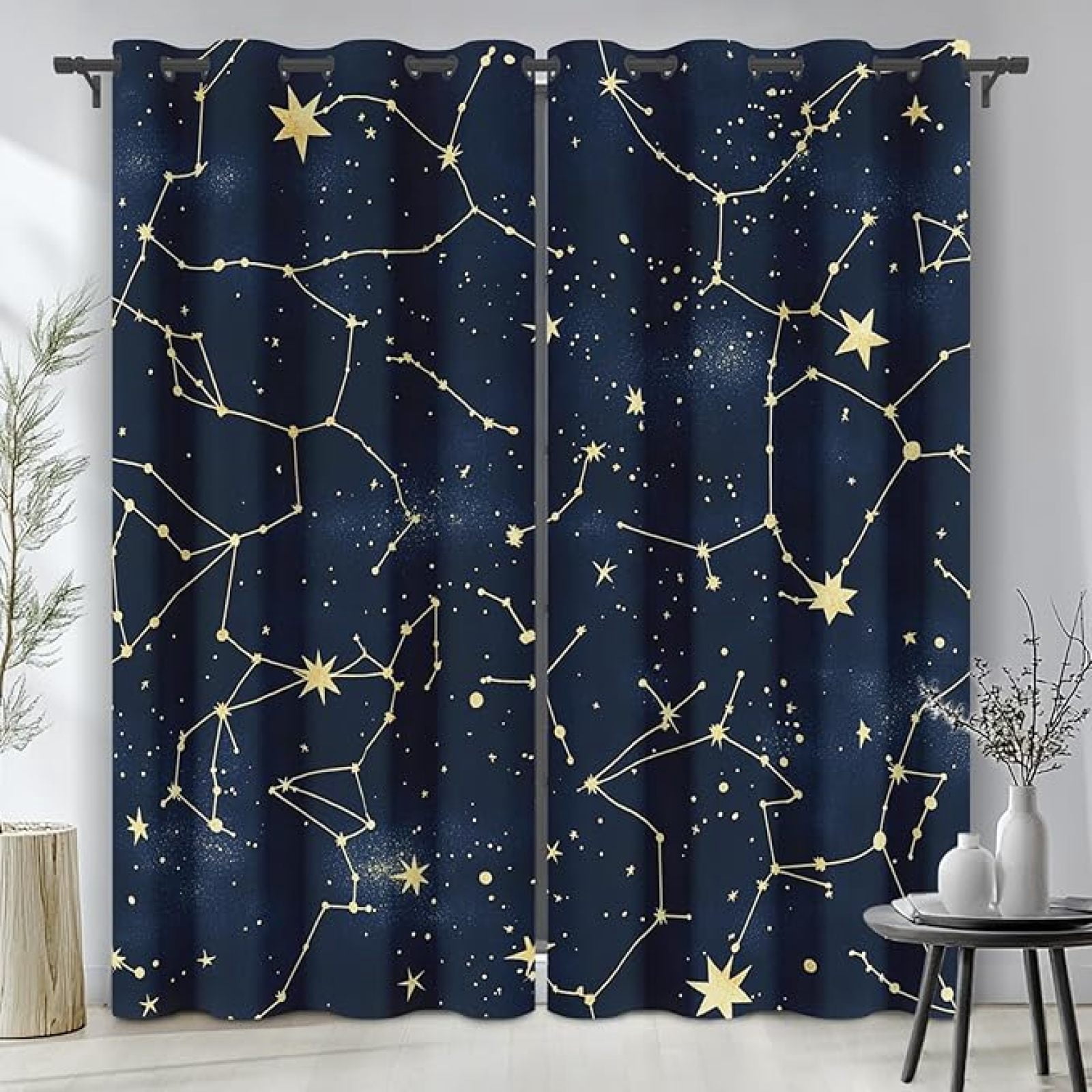 Constellation Curtains, Stars Galaxy Blackout Curtains for Bedroom ...
