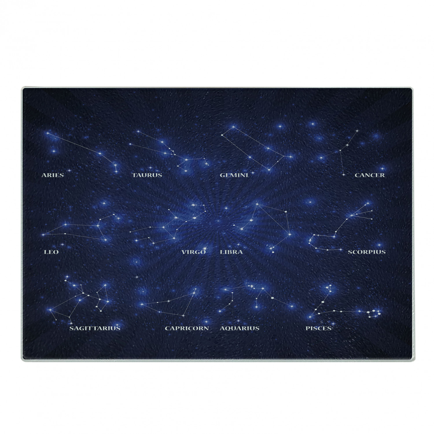 Constellation Cutting Board, Dreamy Vibrant Display of Zodiac Signs ...