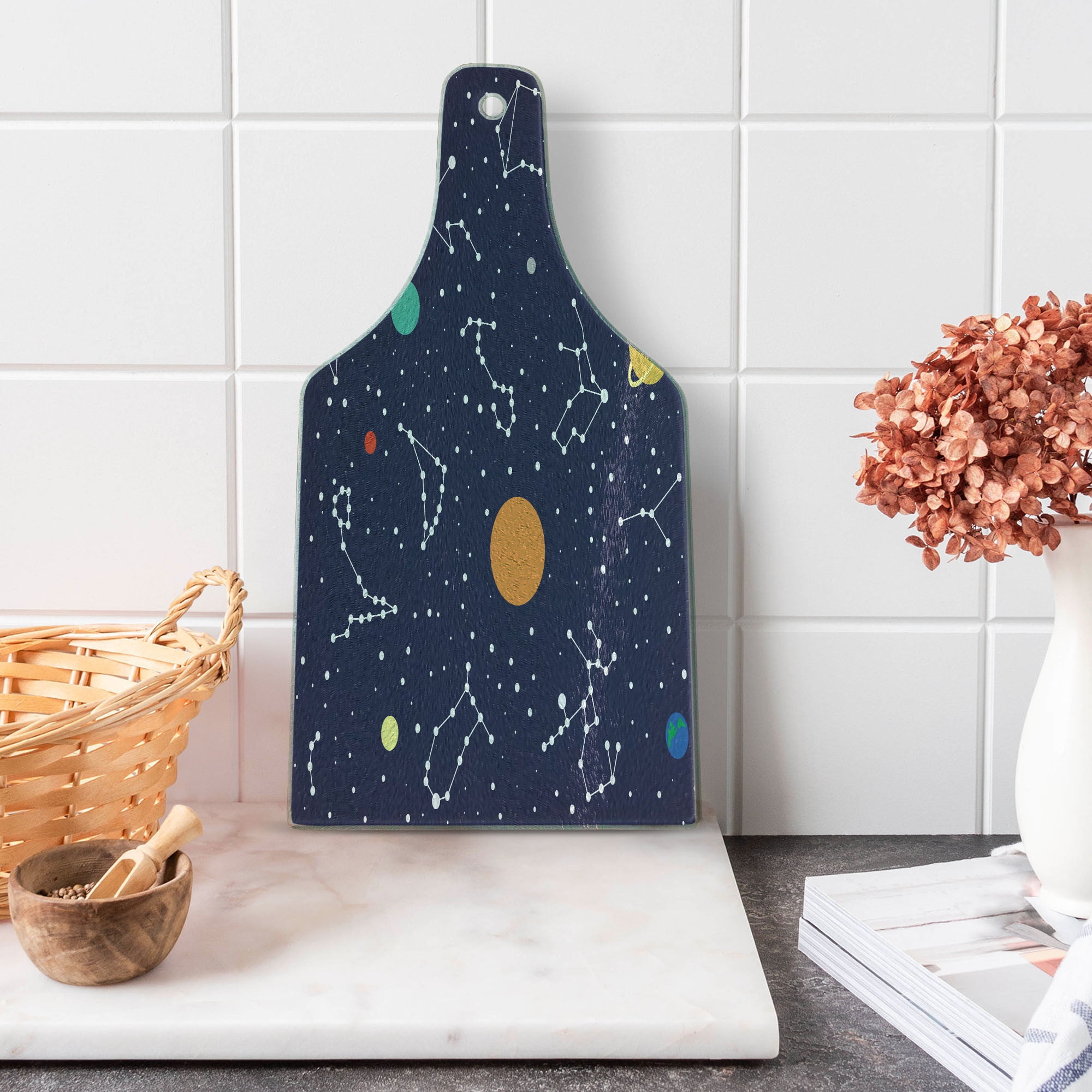 Constellation Cutting Board, Zodiac and Planets Colorful Pattern Galaxy ...