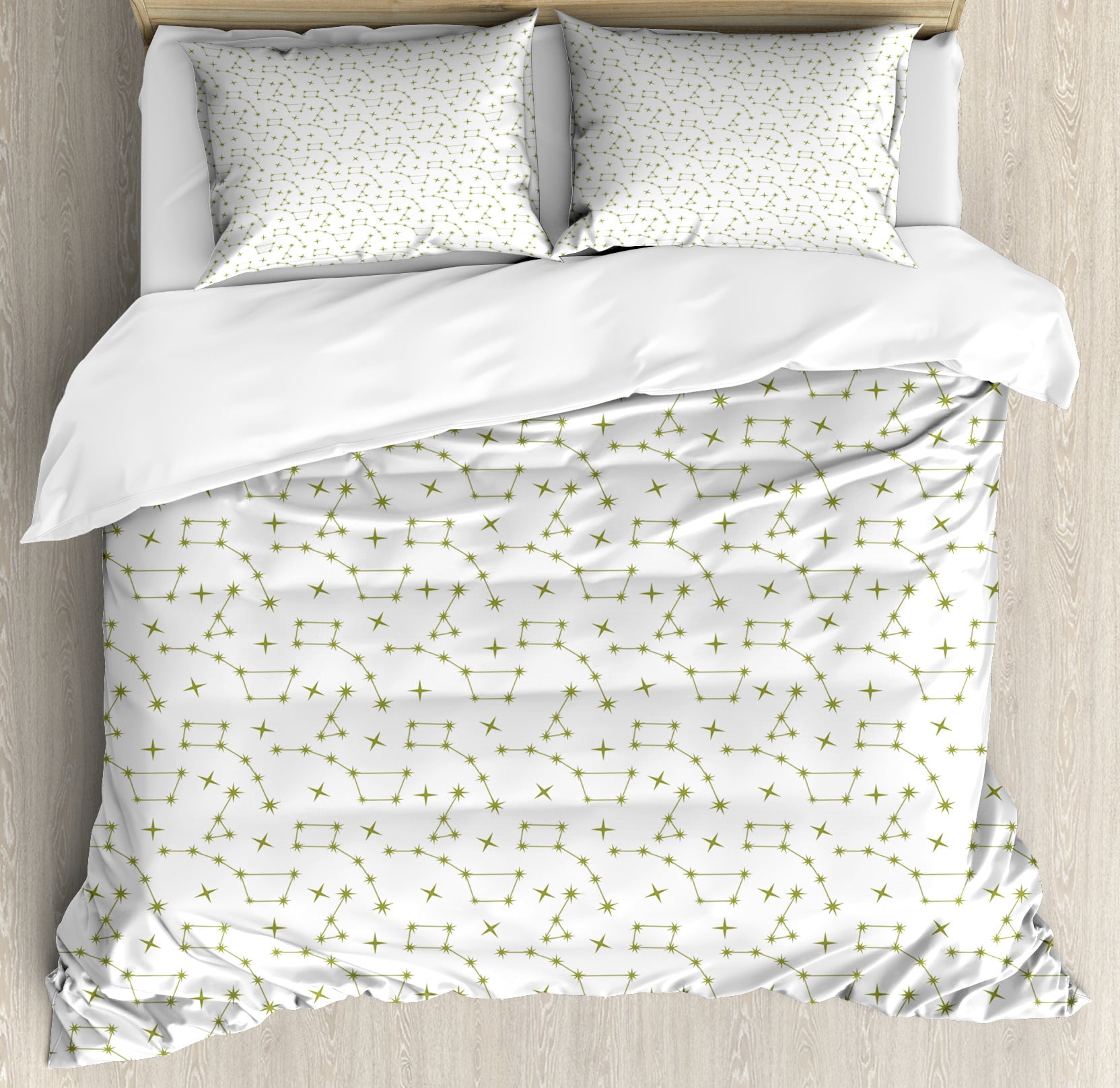 Constellation Duvet Cover Set, Continuous Astronomy Themed Pattern with ...