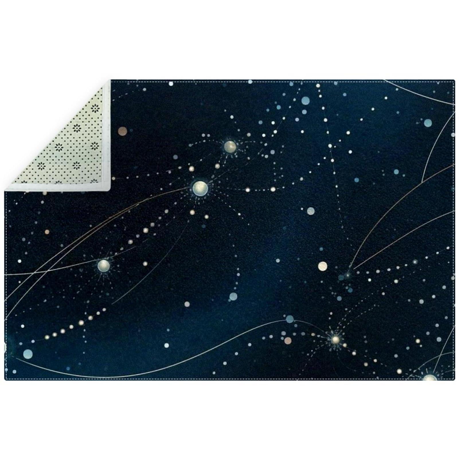Constellation Elegant Gray Polyester Area Rug with Right-Angle Design ...