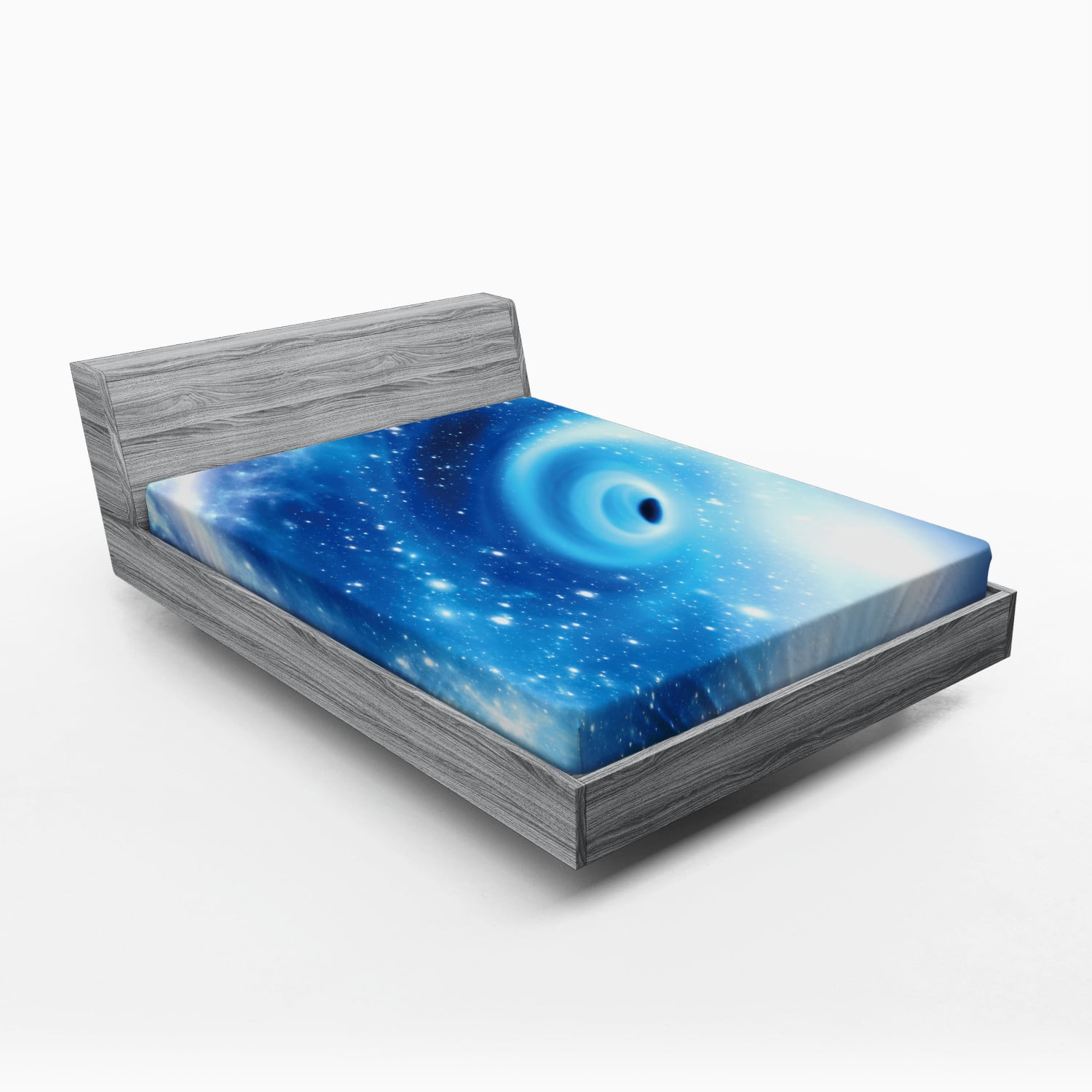 Ambesonne Constellation Fitted Sheet, Black Hole Astral, Queen Size ...