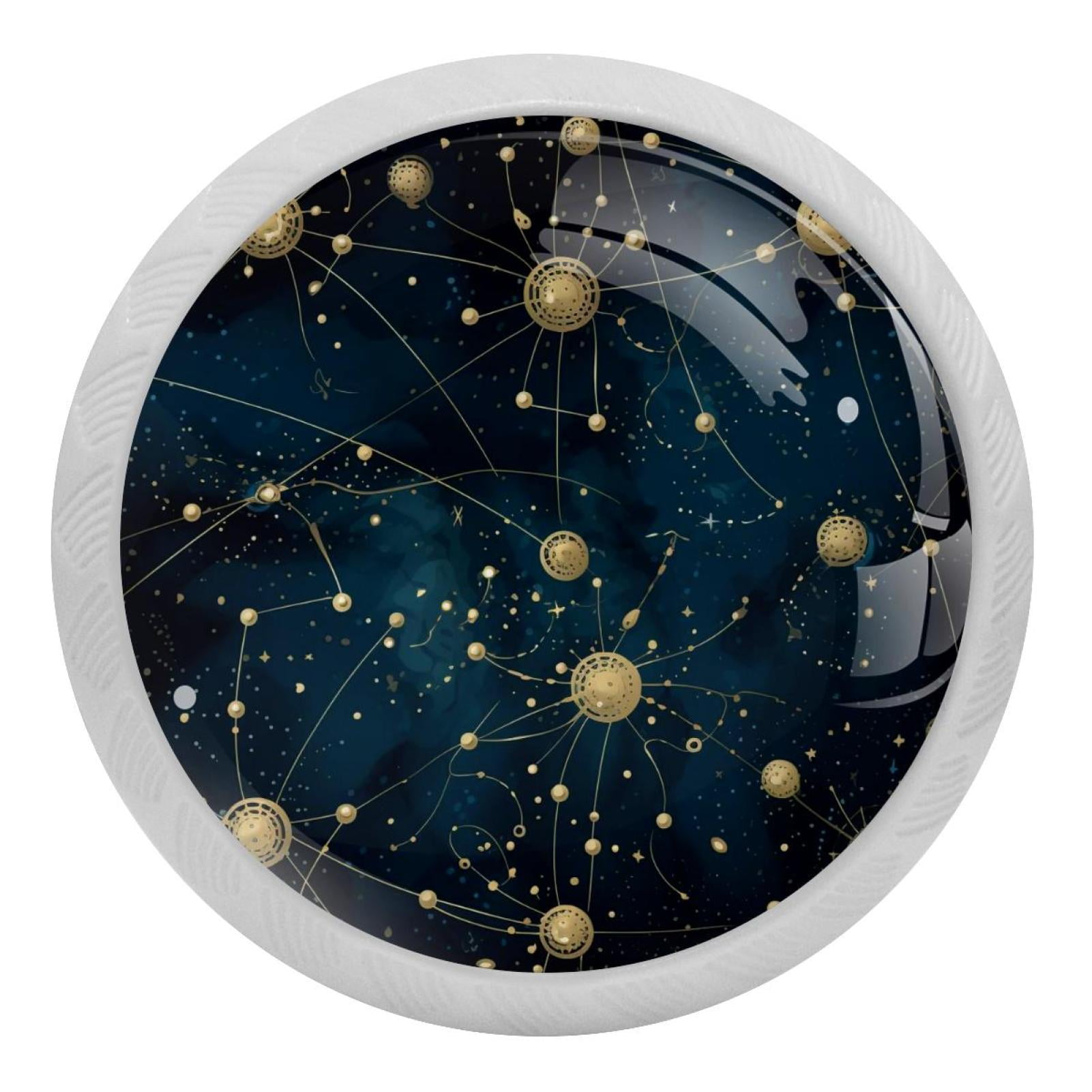 Constellation Fluorescent Drawer Pulls with Screws - Round 4-Pack - Glow-in-the-Dark Knobs ...