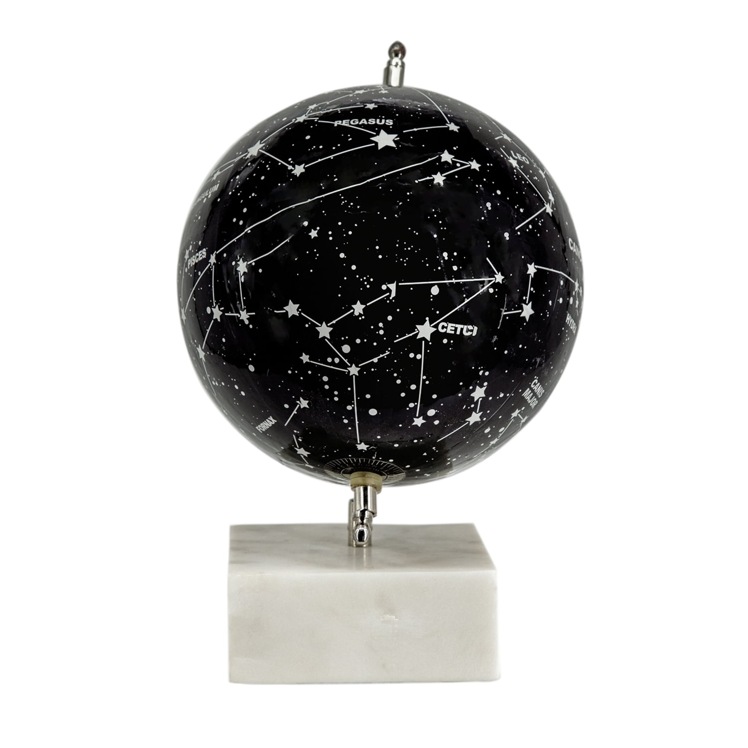 Constellation Globe on Marble Base - 8"Dia. x 12" - White/Black ...