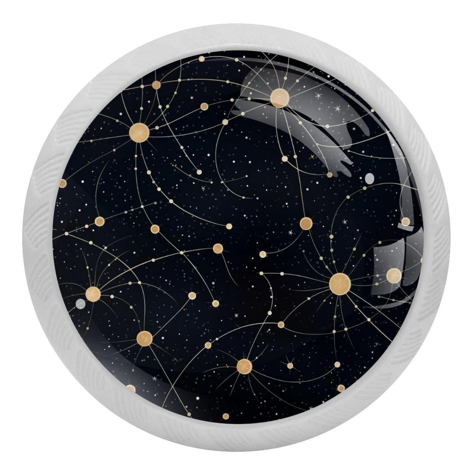 Constellation Glow-in-the-Dark Fluorescent Drawer Pulls - Round 4-Pack ...