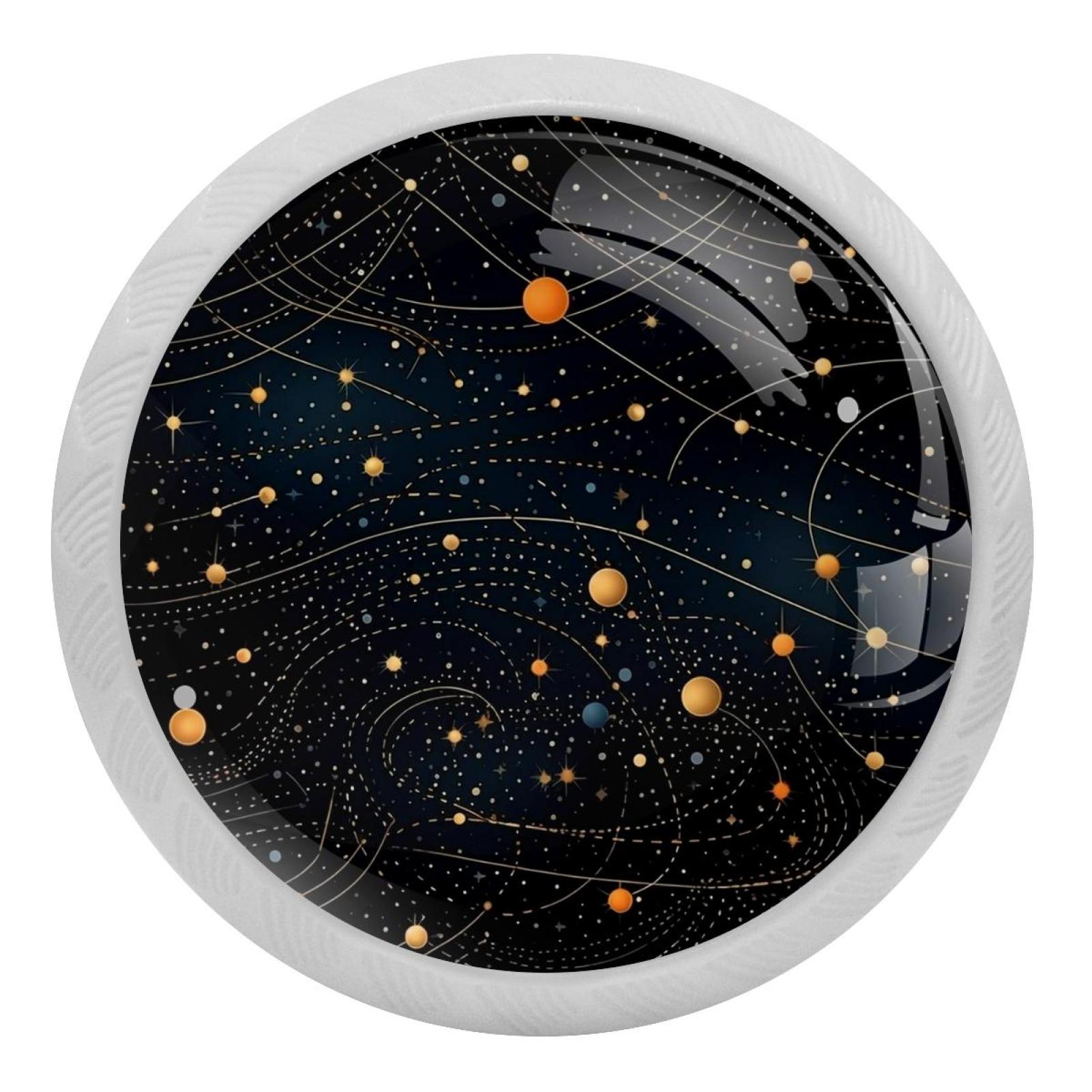 Constellation Glow-in-the-Dark Round Drawer Pulls, 4-Pack - Fluorescent ...