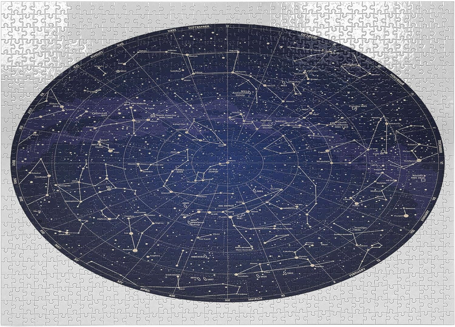Constellation High Detailed Sky Map of Northern Hemisphere with Names ...