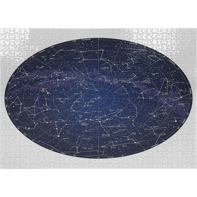 Constellation High Detailed Sky Map of Northern Hemisphere with Names ...