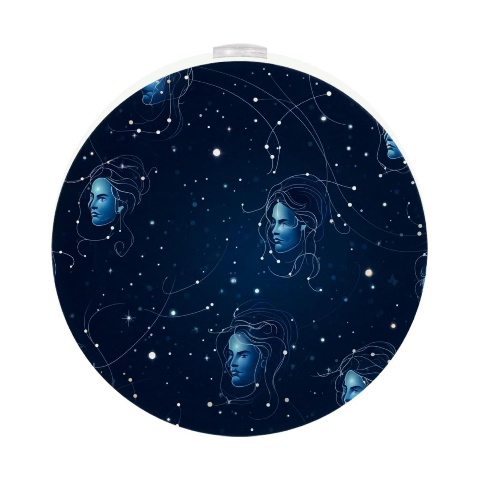 Constellation LED Round Night Light 2PCS - Motion Sensor Activated Soft ...