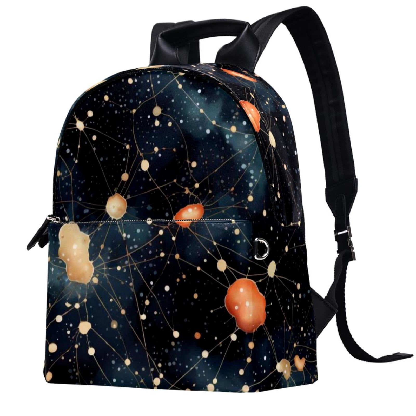 Constellation Leather Bookbag for Men Women Teens Work School Camping ...