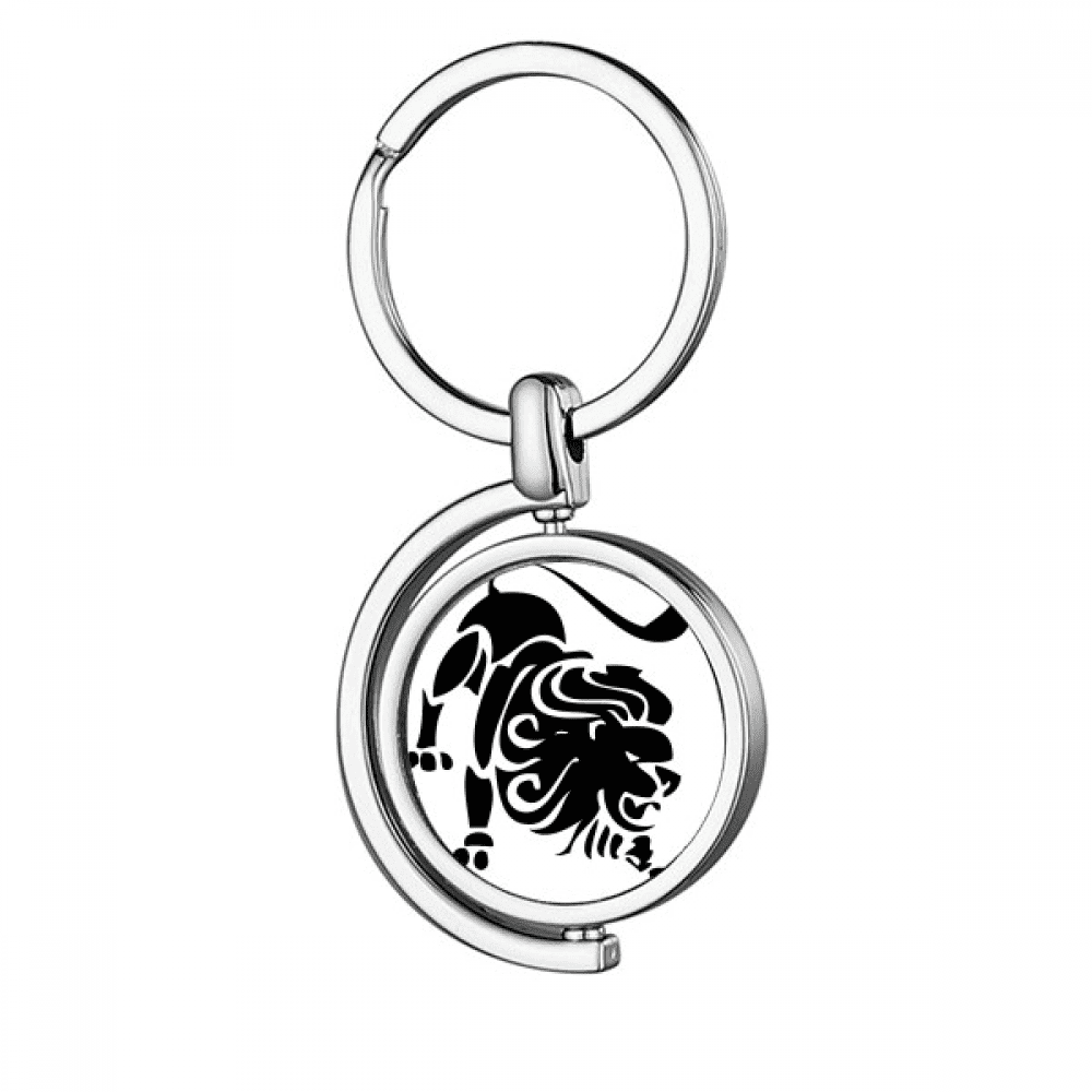 Constellation Leo Zodiac Sign Rotating Keychain Metal Keyring Holder ...