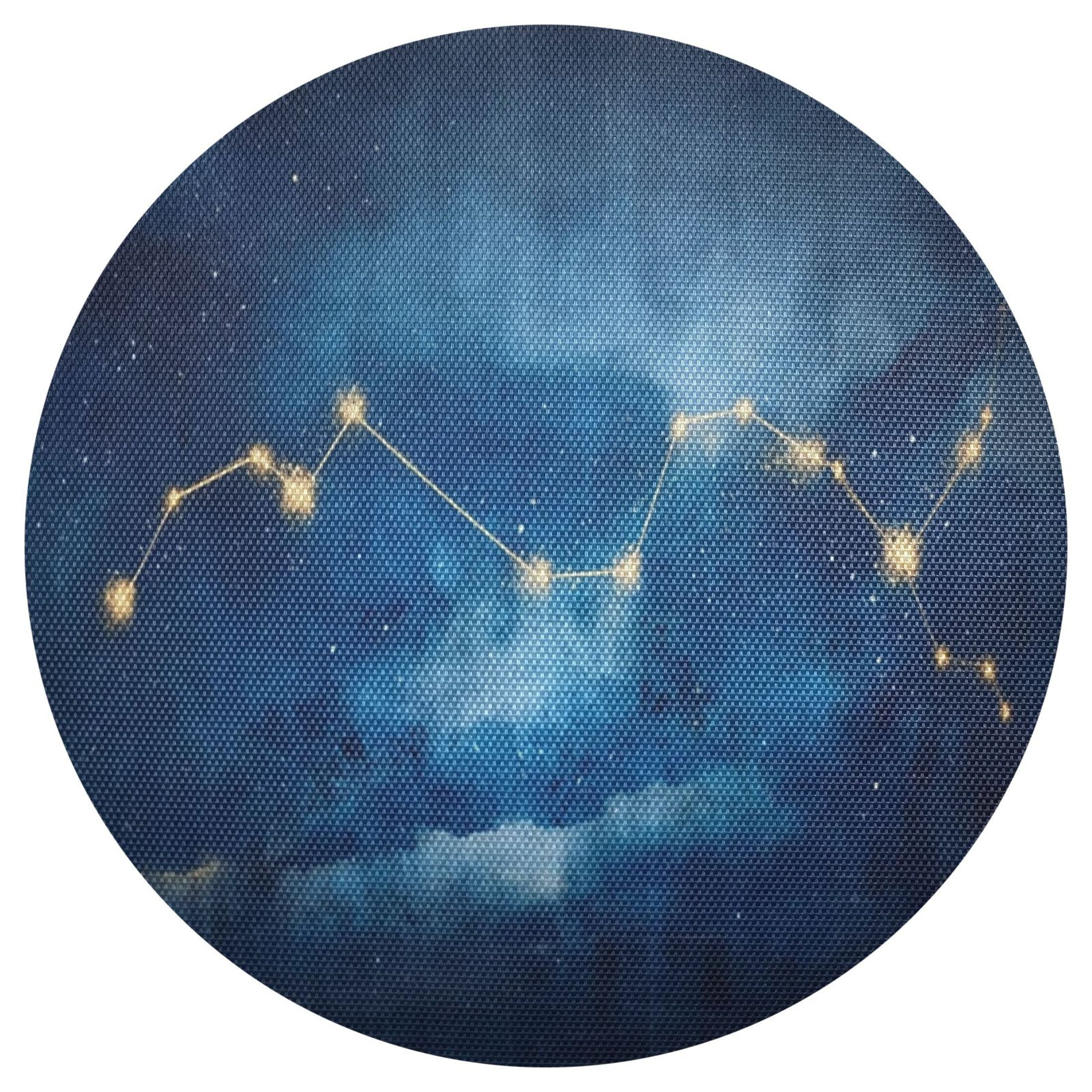 Constellation Night Sky 4-Piece 15.4in Heat-Proof PVC Plate Mats, Easy ...
