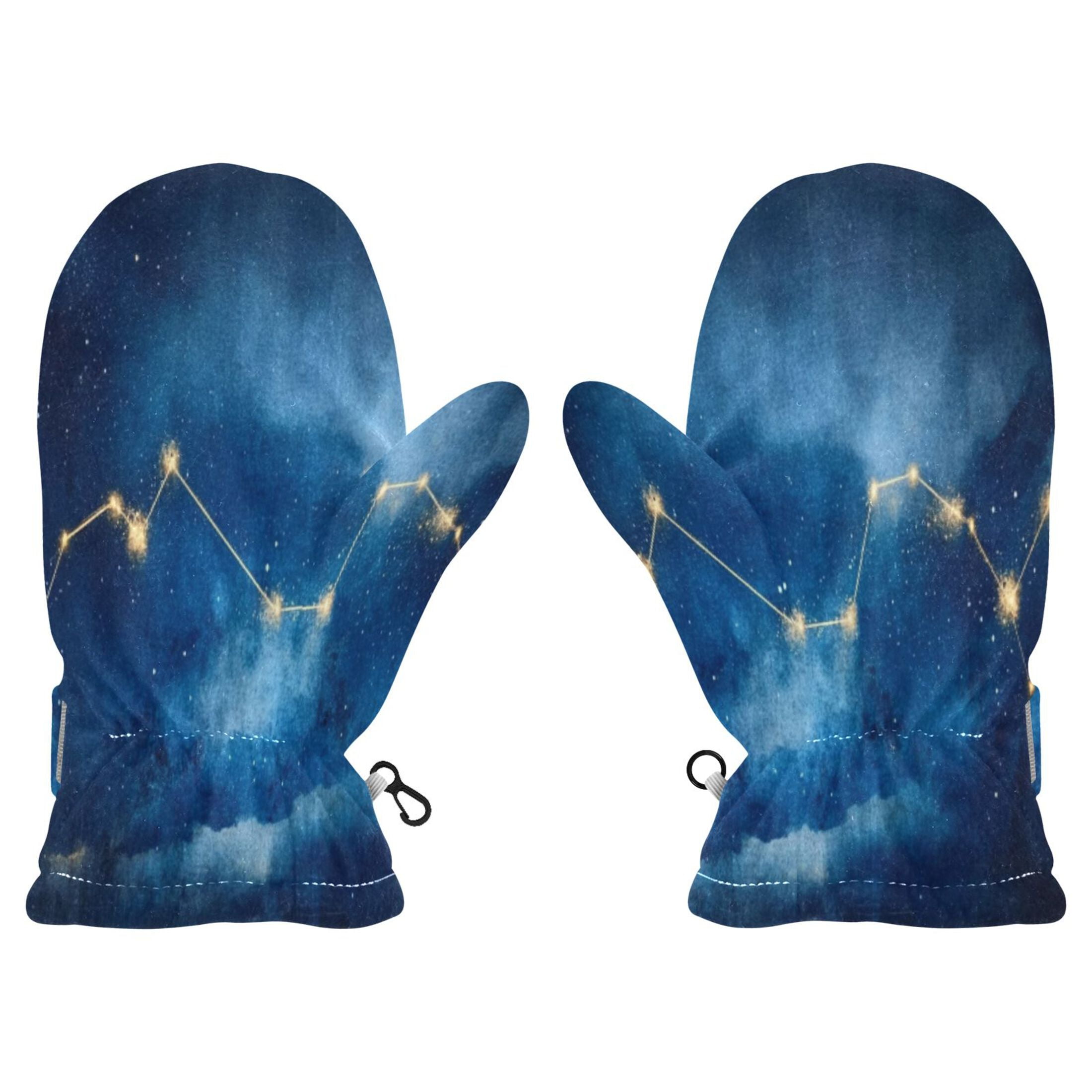 Constellation Night Sky Witch Cauldron Pattern Cold Weather Mittens ...