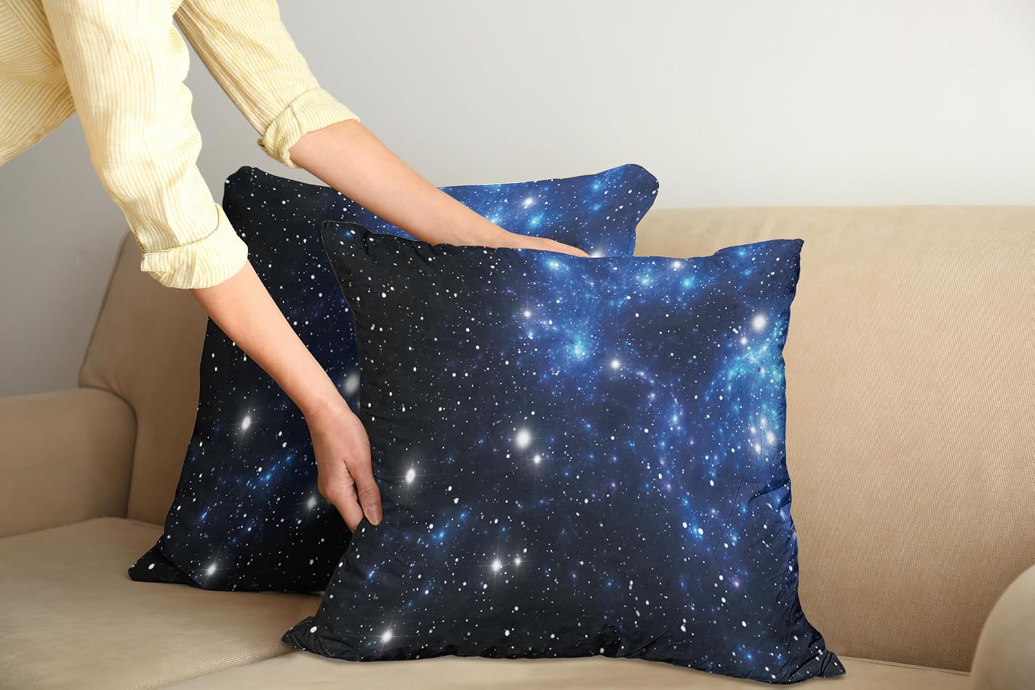 Constellation Pillow Cushion Cover Pack of 2, Outer Space Star Nebula ...
