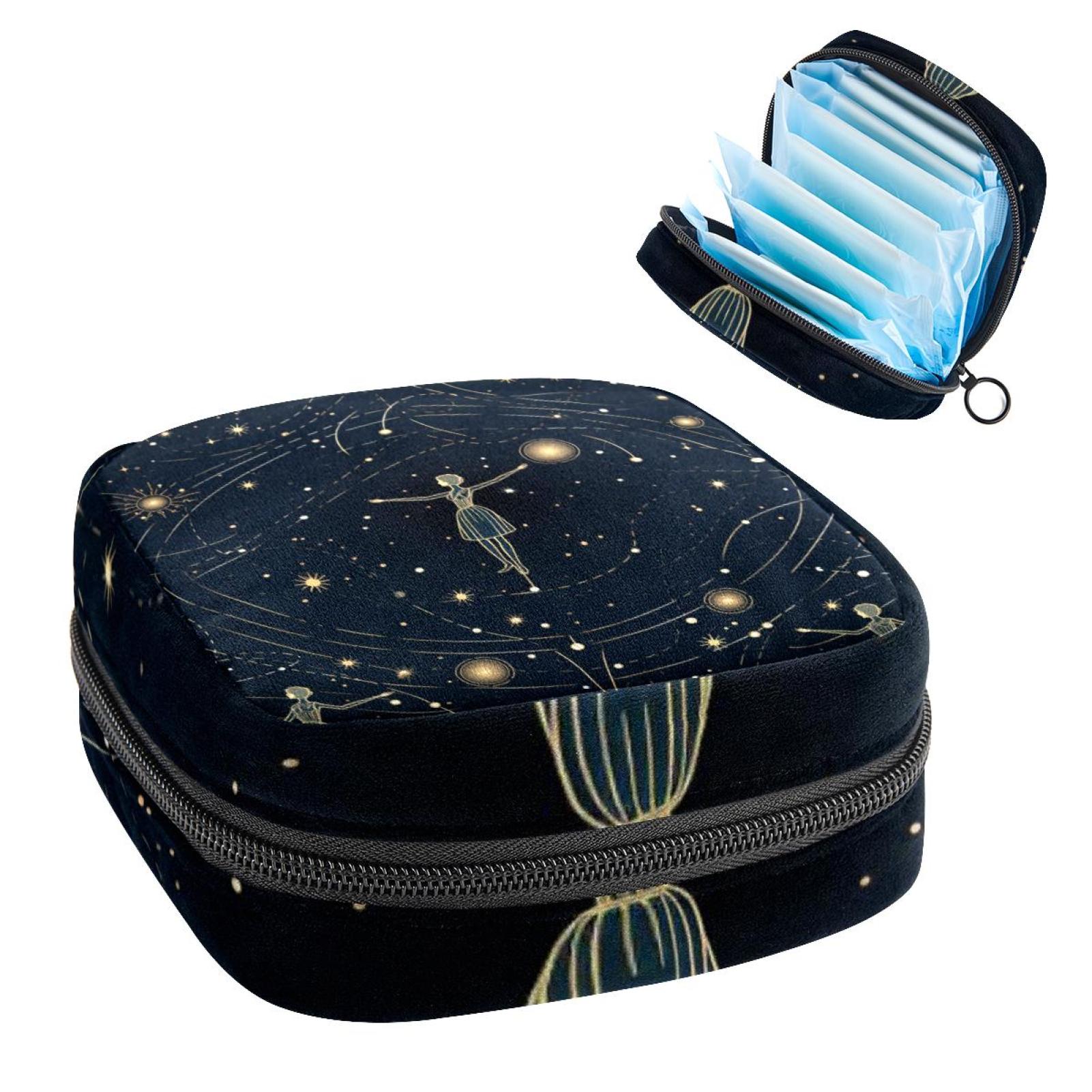 Constellation Sanitary Napkin Pouch Bag with Plush Fabric, Sponge, and ...