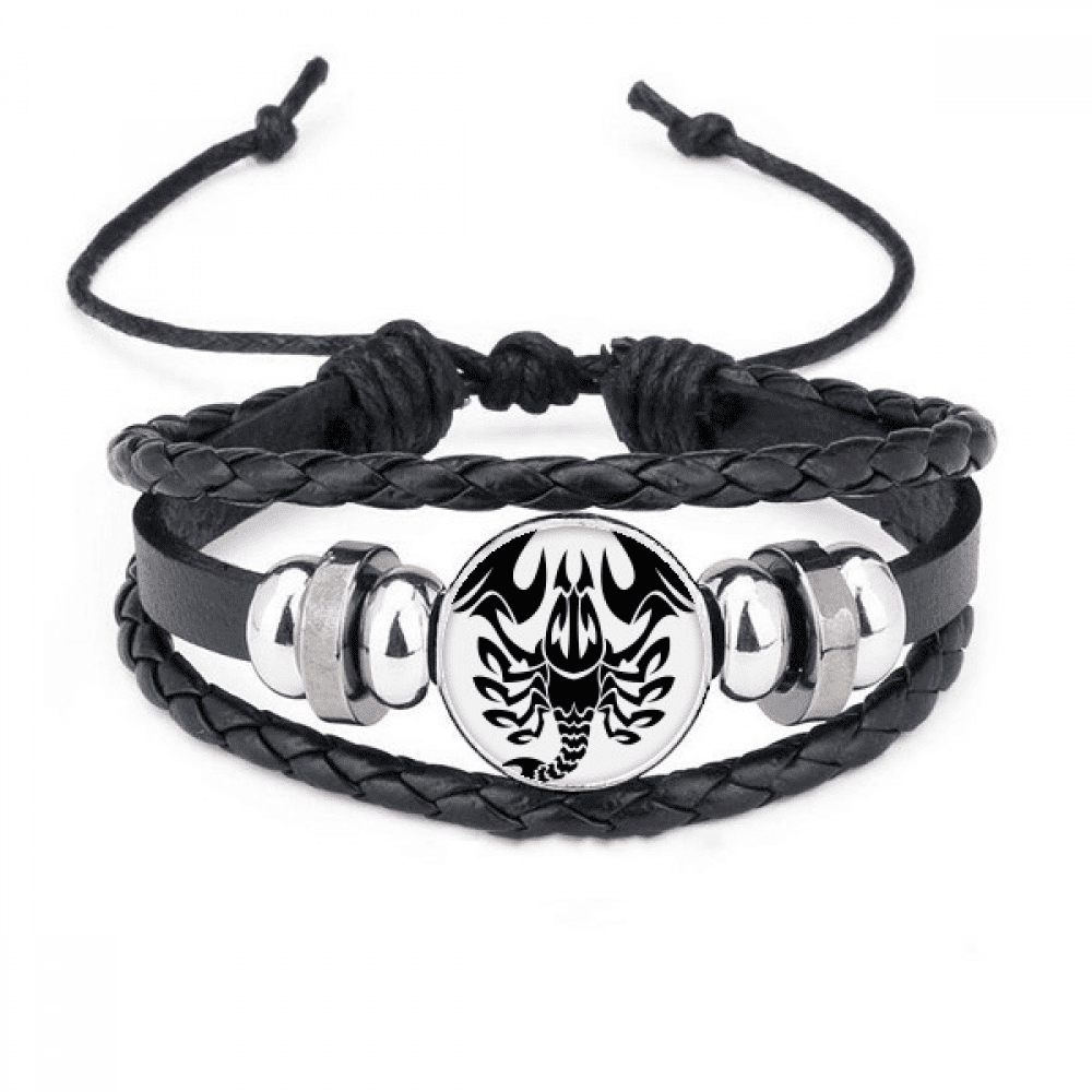 Constellation Scorpio Zodiac Sign Bracelet Braided Leather Woven Rope ...