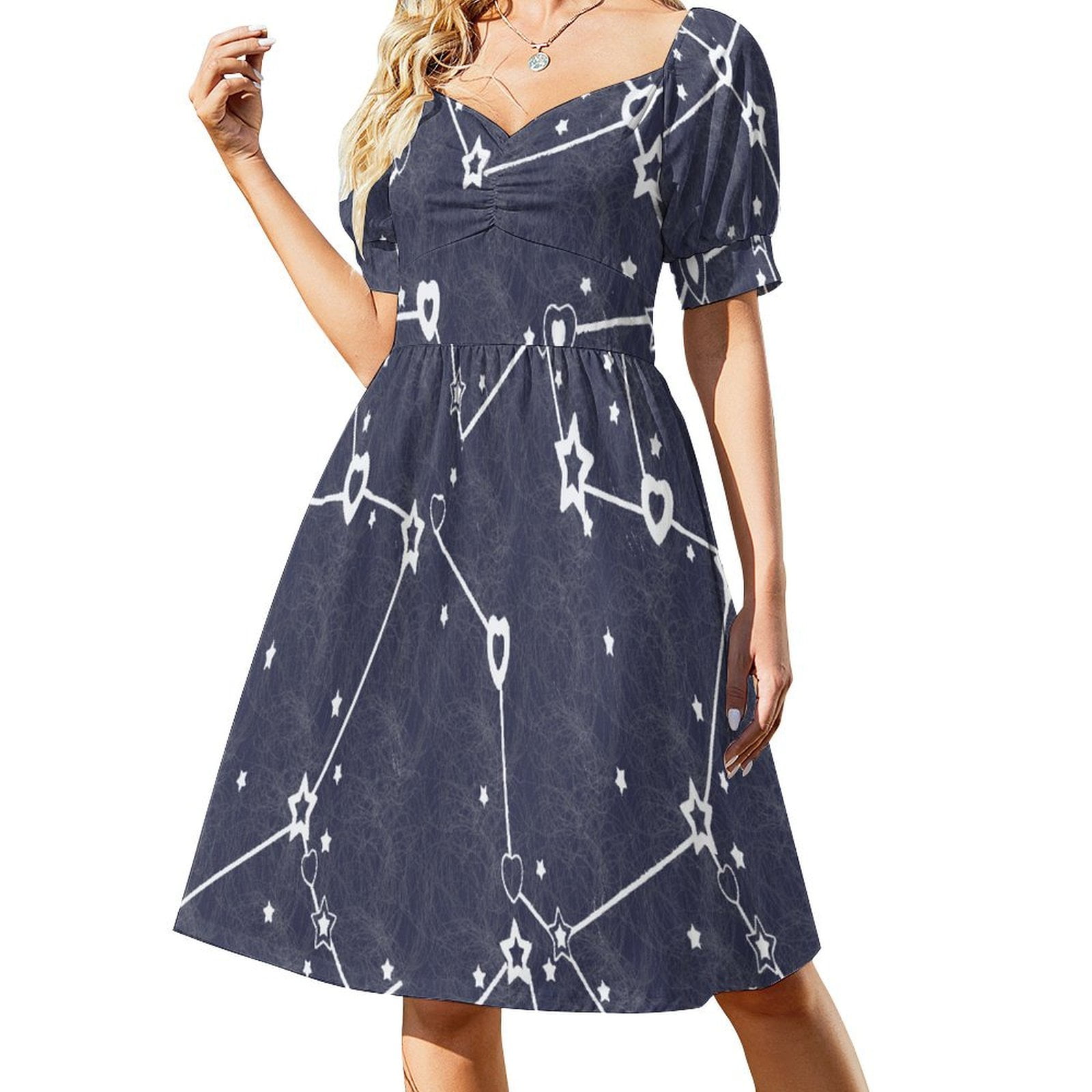 Constellation Short Sleeve Dress Clothes Women's Summer Dress Elegant ...