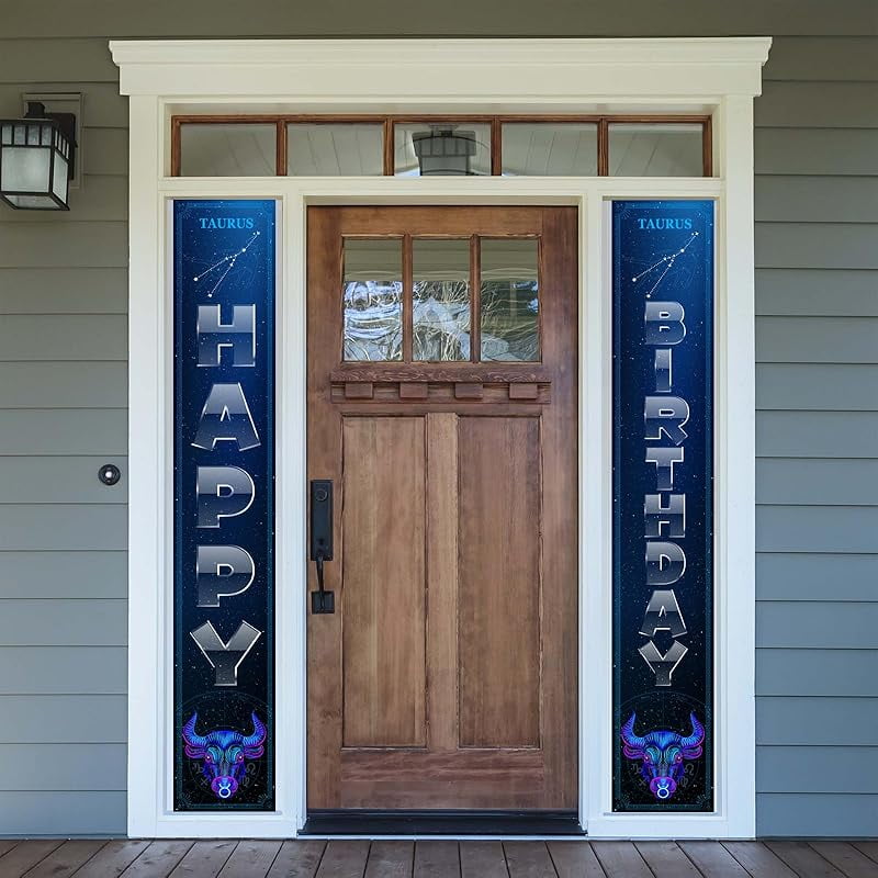 Constellation Taurus Banner Happy Birthday Backdrop Astronomy Themed Taurus Gifts for Front Door ...