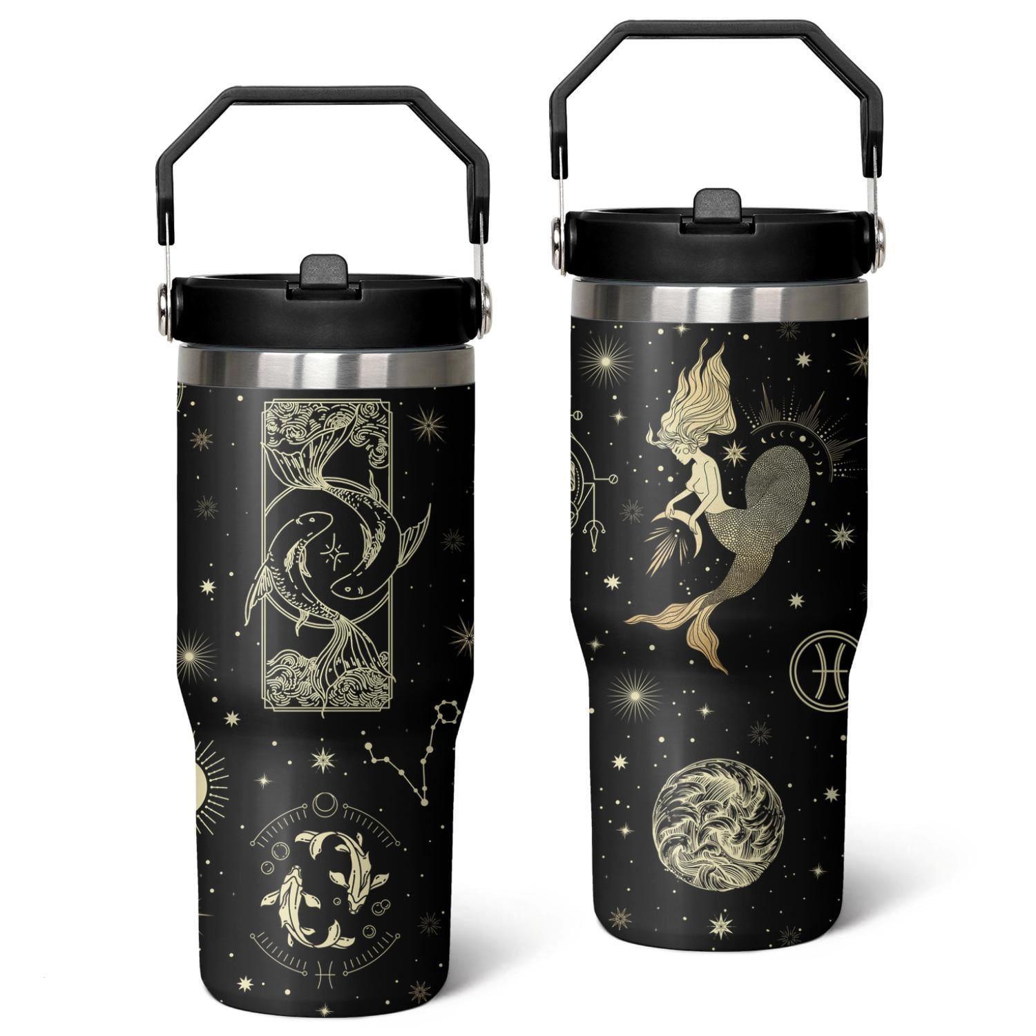 Constellation Tumbler with Lid and Straw, Pisces Tumbler, Goth Tumbler ...