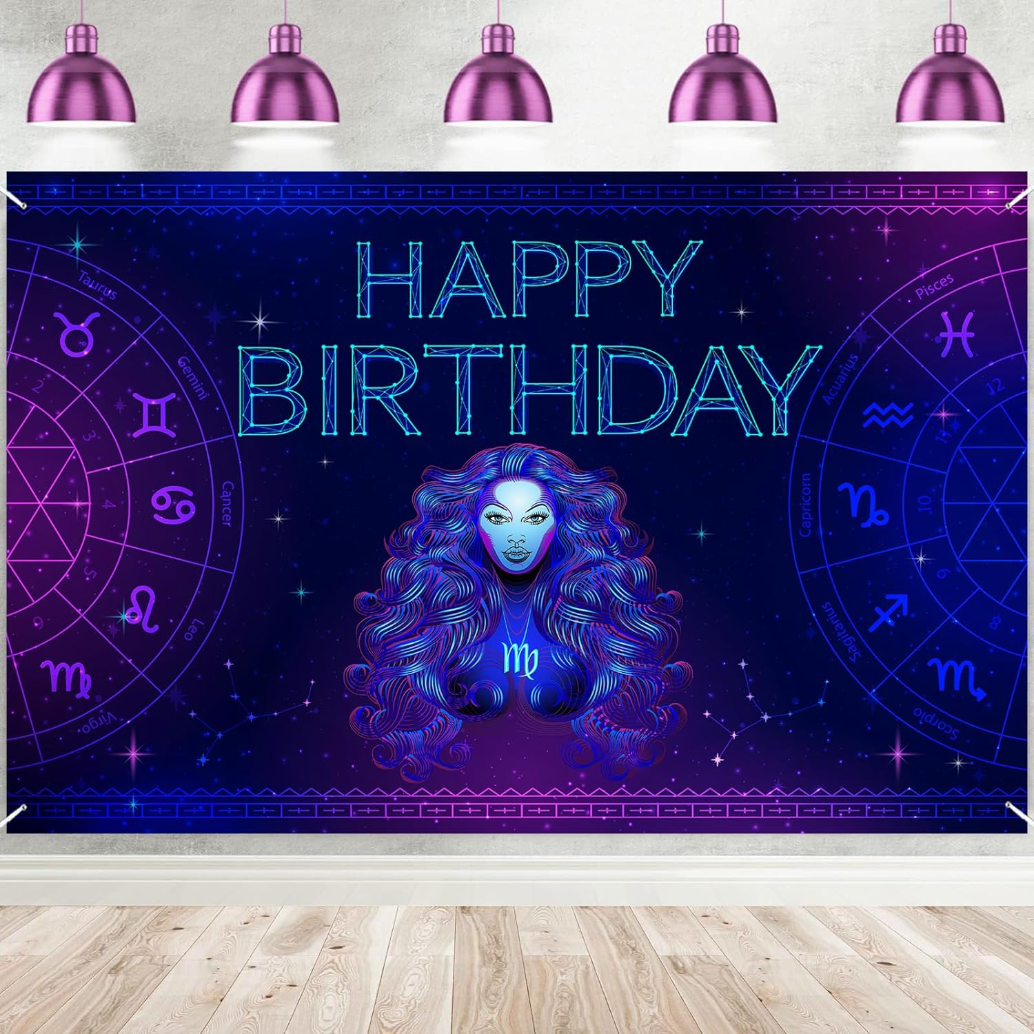 Constellation Virgo Banner Happy Birthday Backdrop Astronomy Themed ...