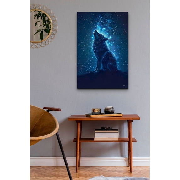 Constellation Wolf Wall Art UNFRAMED PAPER POSTER, Home Decor, Vintage ...