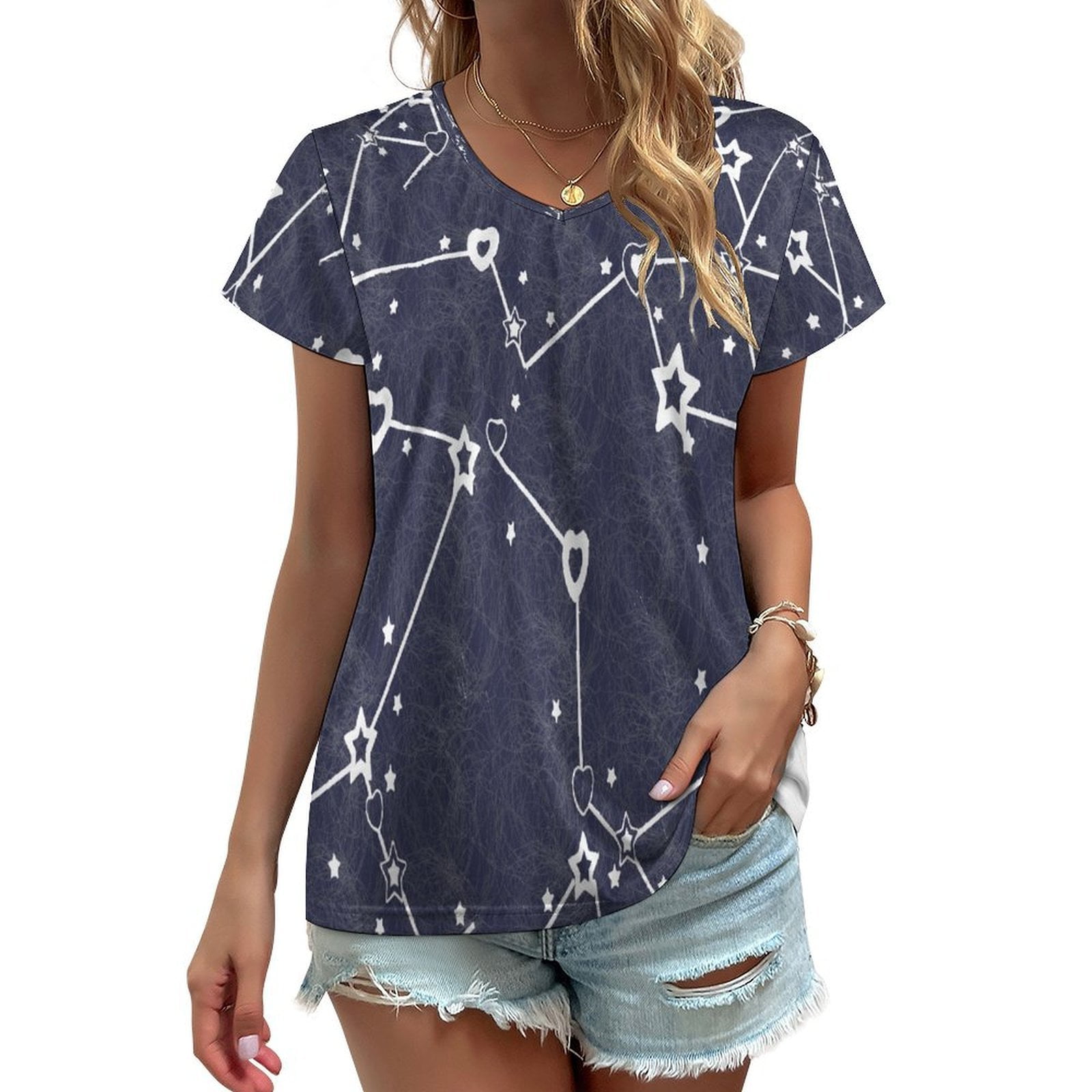 Constellation Women's Blouse Short Sleeve Women's Top T-Shirt Spring ...