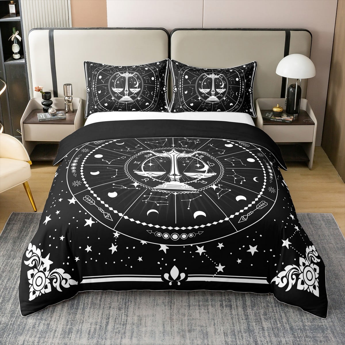 Constellations Bedding Set Twin Size,Astrology Cosmos Comforter Cover ...