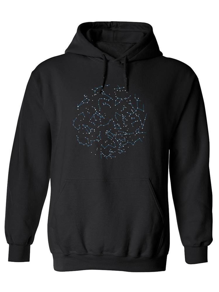 Constellations Star Map Hoodie Men -Image by Shutterstock, Male Large ...