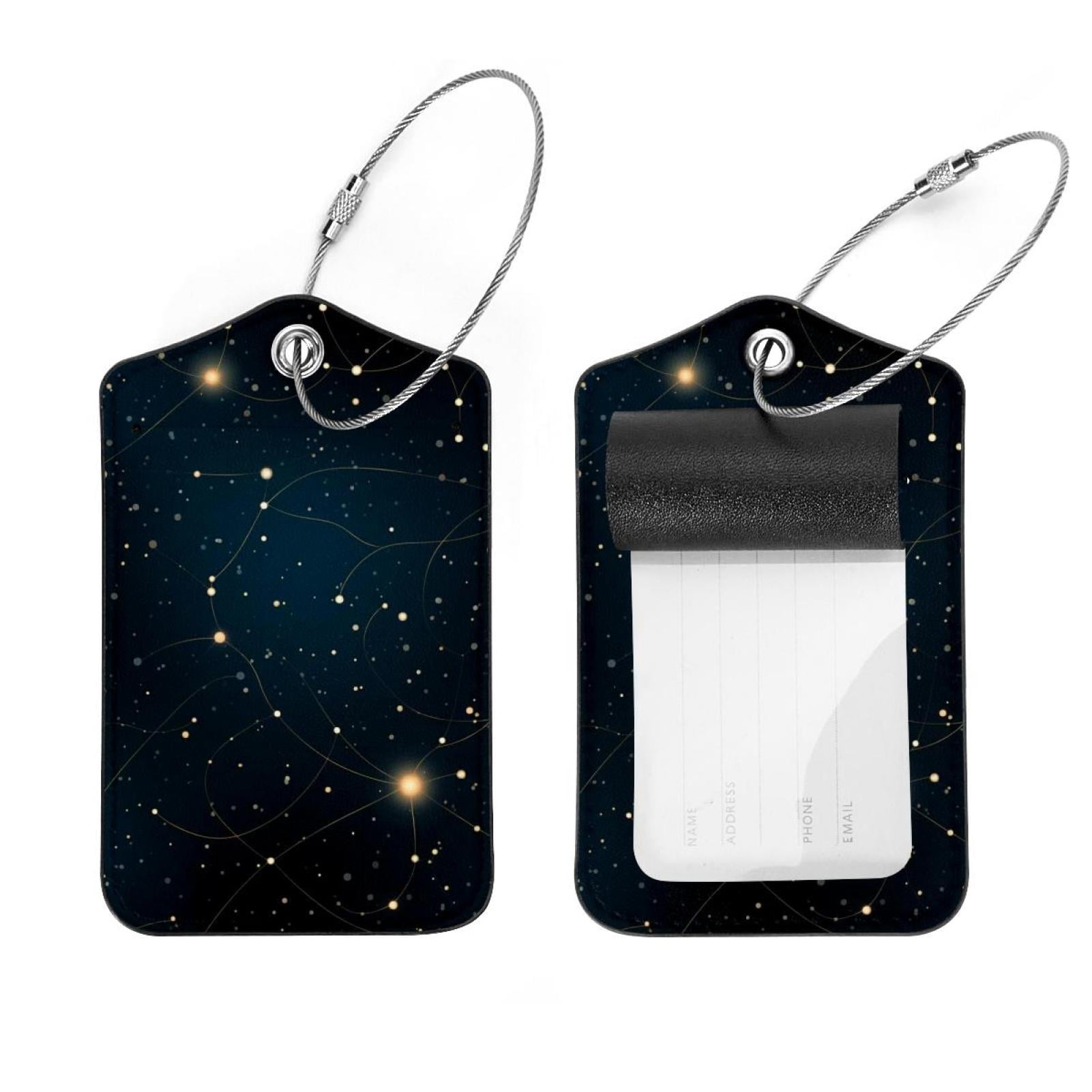 Constellations Zodiac Galaxy Pattern Luggage Tags with Stainless Steel ...