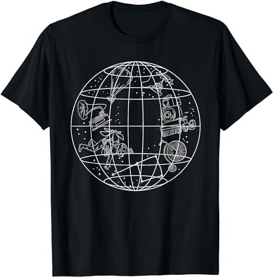 Constellations on Celestial Sphere Retro Astronomy Gift T-Shirt ...