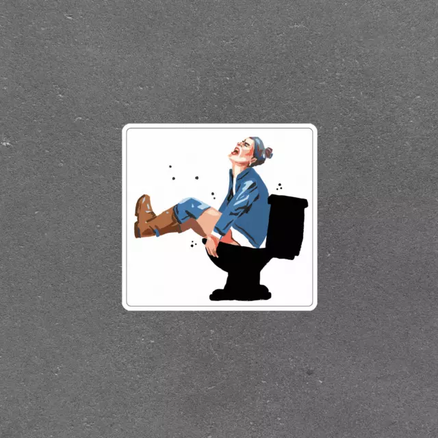 Constipated Man On Toilet Sticker - Bathroom Decorphone Decal Water ...