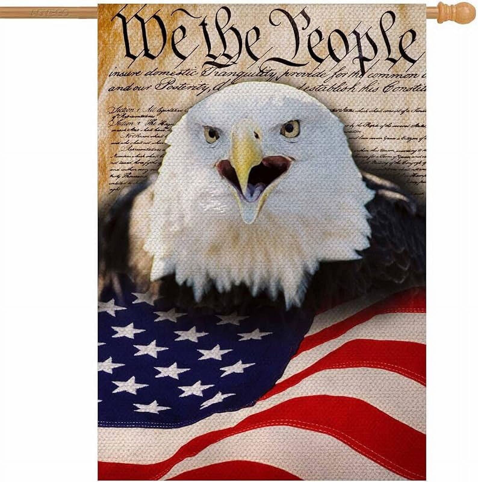 Constitution of America House Flag Vertical Double Sided Burlap We the ...