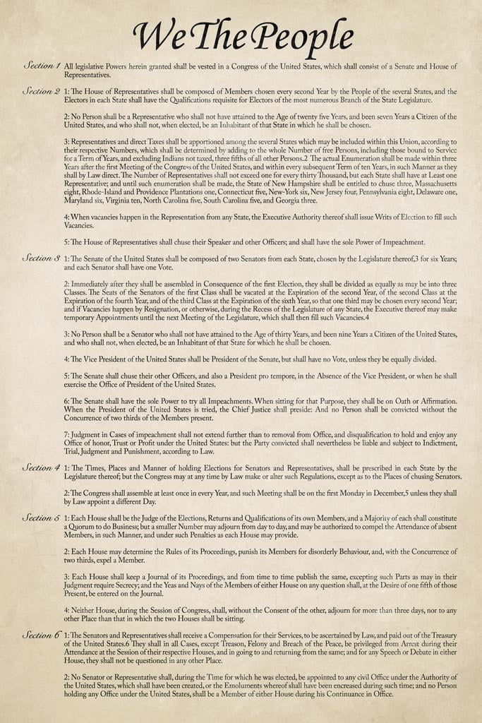 Constitution of The United States America Historical Document ...