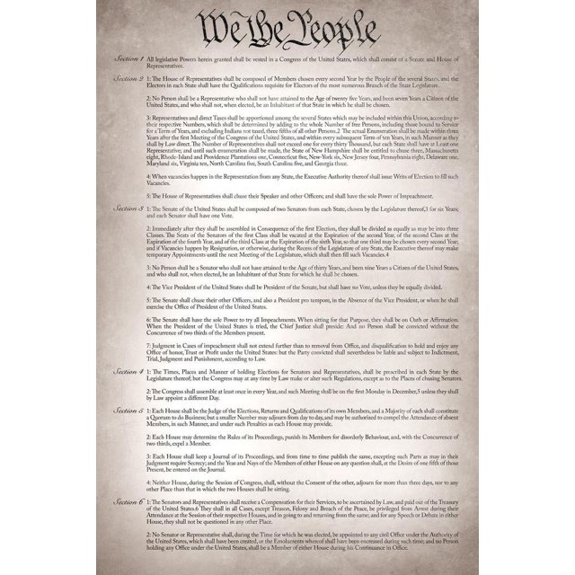 Constitution of The United States America Historical Document ...