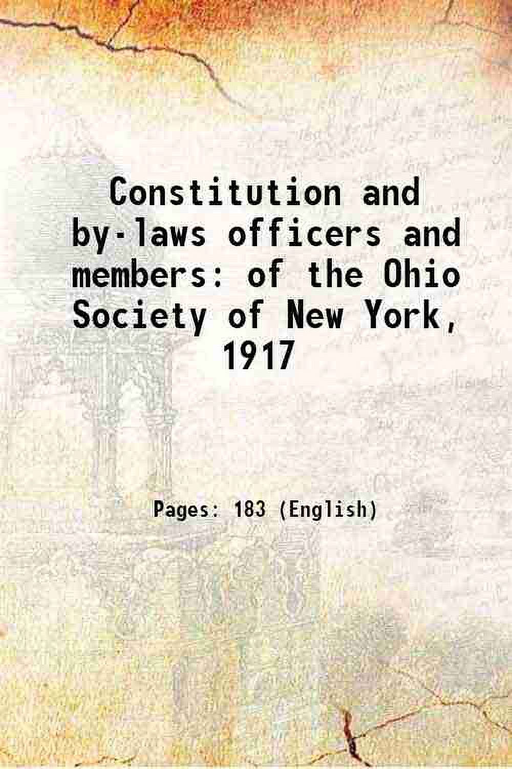 Constitution and by-laws officers and members of the Ohio Society of ...