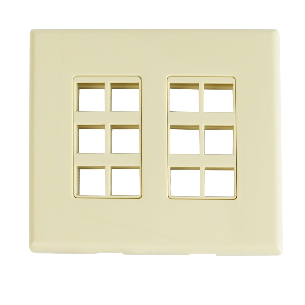 Construct Pro 12-Port Keystone Wall Plate with Screwless Face (Color ...