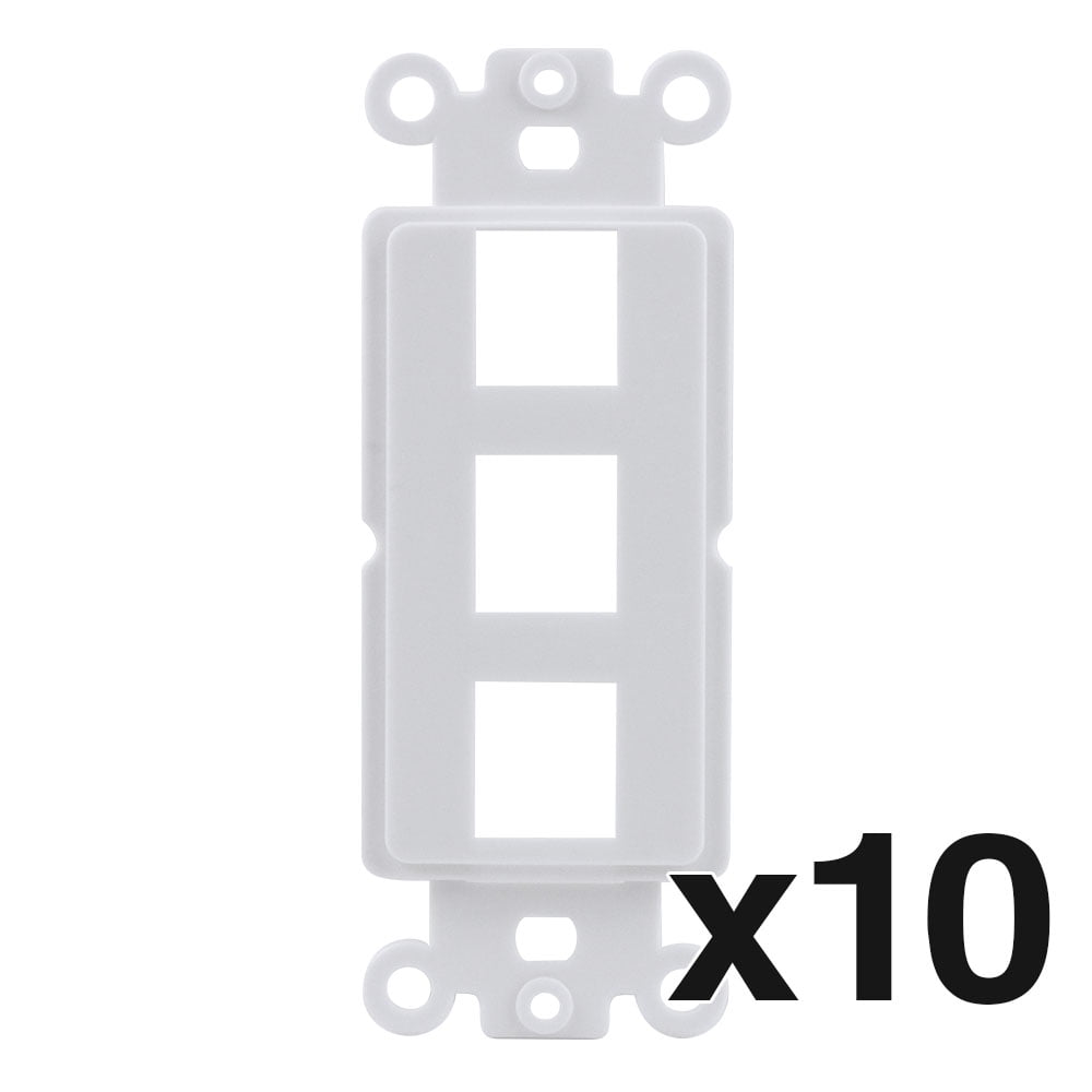 Construct Pro 3-Port Single Gang Keystone Decora Style Insert Strap (10 ...