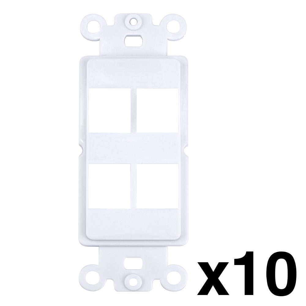 Construct Pro 4-Port Single Gang Keystone Decora Style Insert Strap (10 ...