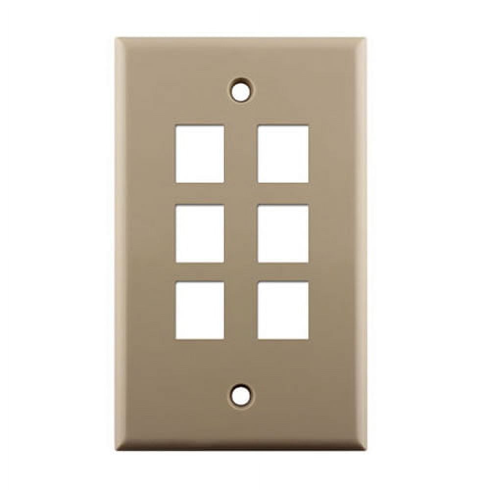 Construct Pro 6-Port Keystone Wall Plate (Ivory) - Walmart.com