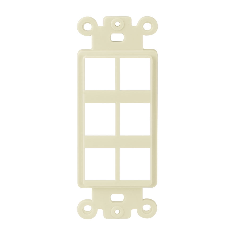 Construct Pro 6-Port Single Gang Keystone Decora Style Insert Strap (Ivory) - Walmart.com