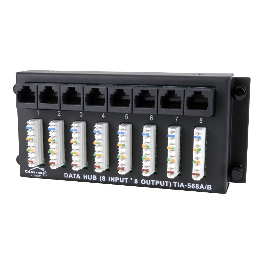 Construct Pro 8x8 Cat5e Data Hub/Patch Panel - Walmart.com