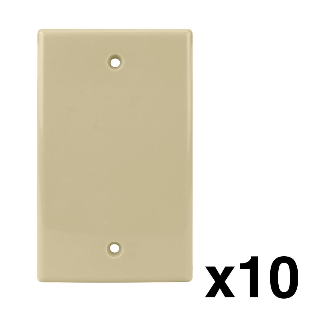 Construct Pro Blank Standard Wall Plate (10 Pack, Ivory) - Walmart.com