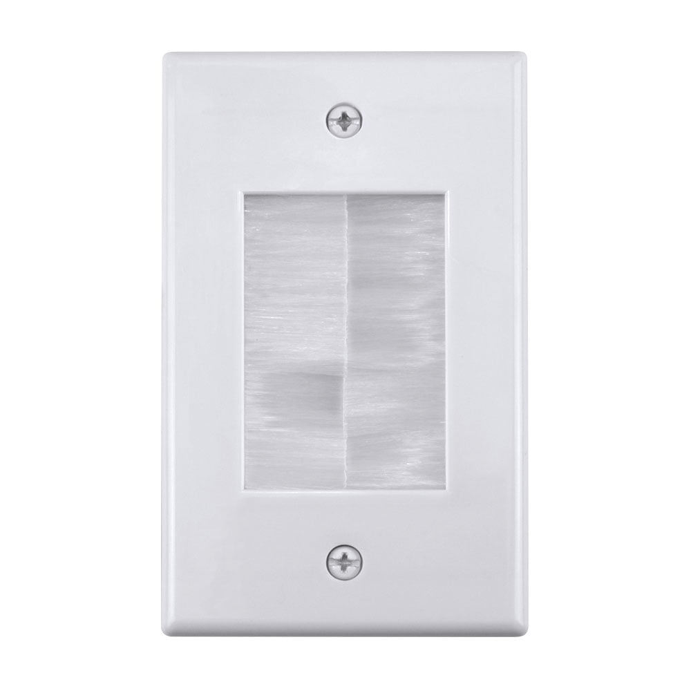 Construct Pro Cable Management Brush Plate with Wire AV Connectors, Dog ...