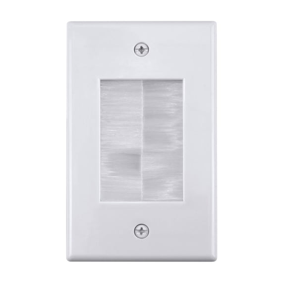 Construct Pro Cable Management Brush Plate with Wire AV Connectors, Dog ...