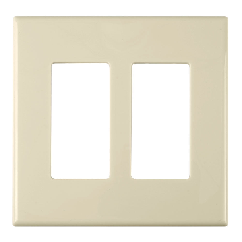 Construct Pro Double Gang Wall Plate with Screwless Face (Color: Ivory ...