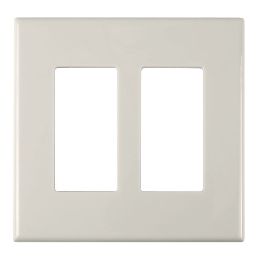 Construct Pro Double Gang Wall Plate with Screwless Face (Color: Light ...