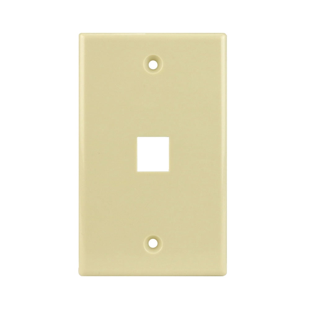 Construct Pro Single-Gang 1-Port Keystone Wall Plate (Ivory) - Walmart.com
