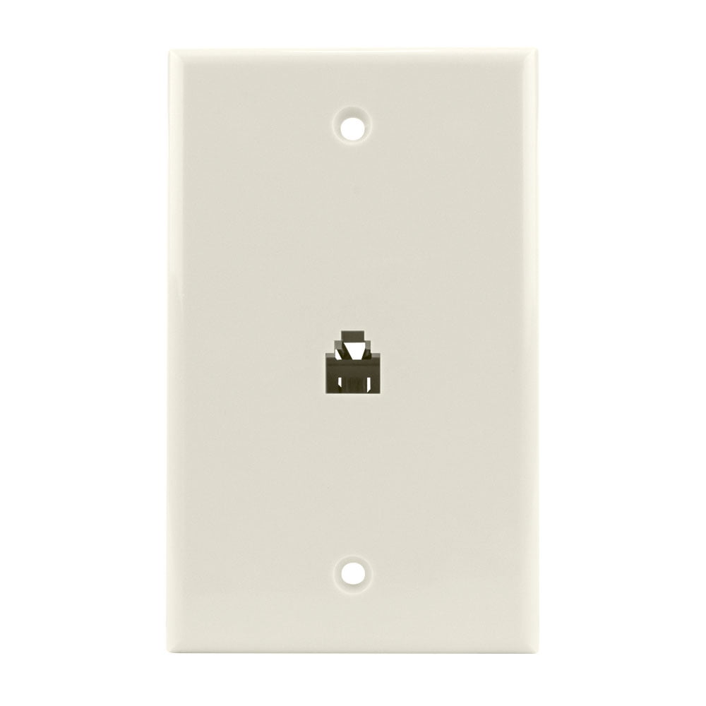 Construct Pro Single Gang Flush Mount Wall Plate (RJ11 Phone Jack ...