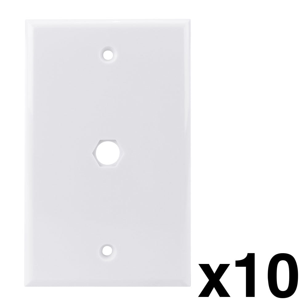 Construct Pro Standard Wall Plate with .4-inch Opening (White, 10-Pack ...